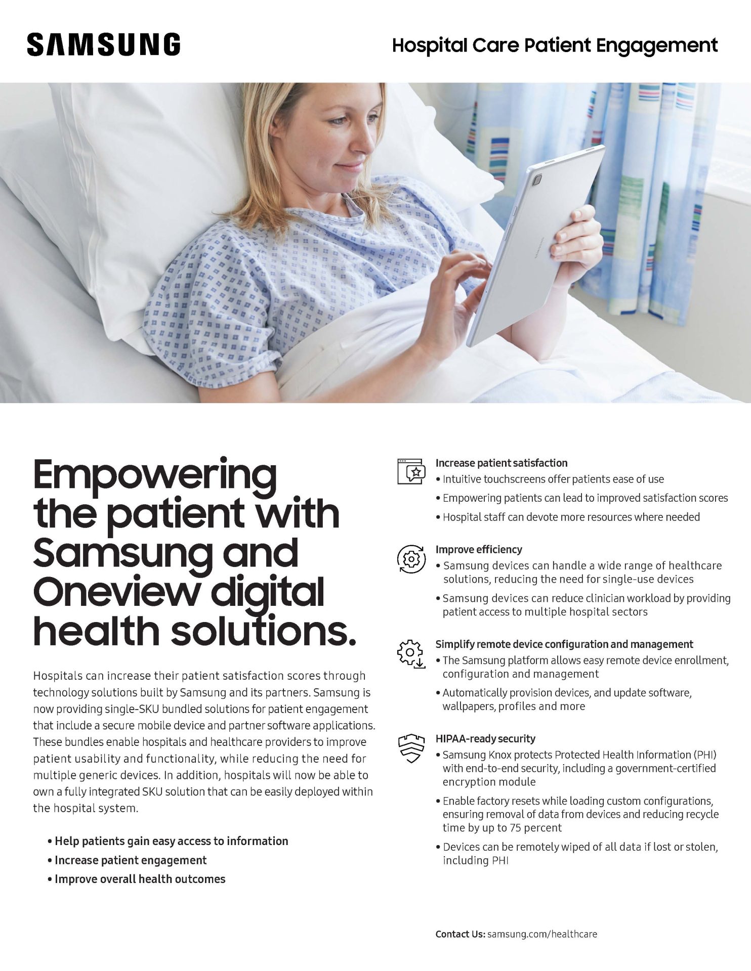 Samsung offers Interactive Patient Care solution bundle - Oneview ...
